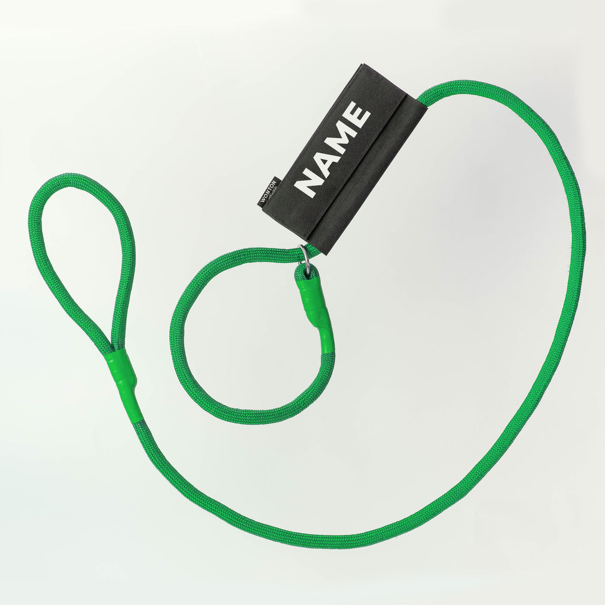 WONTON Slip Leash with name tag in forest green – Wonton Collection