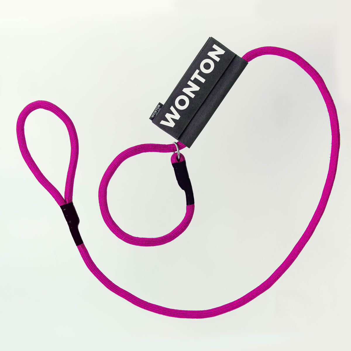 WONTON Slip Leash with name tag in forest rose pink – Wonton Collection